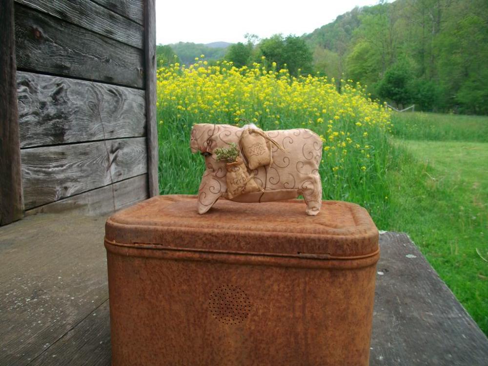 Folk Art Sheep Doll - Primitive White Faced Sheep on Luulla