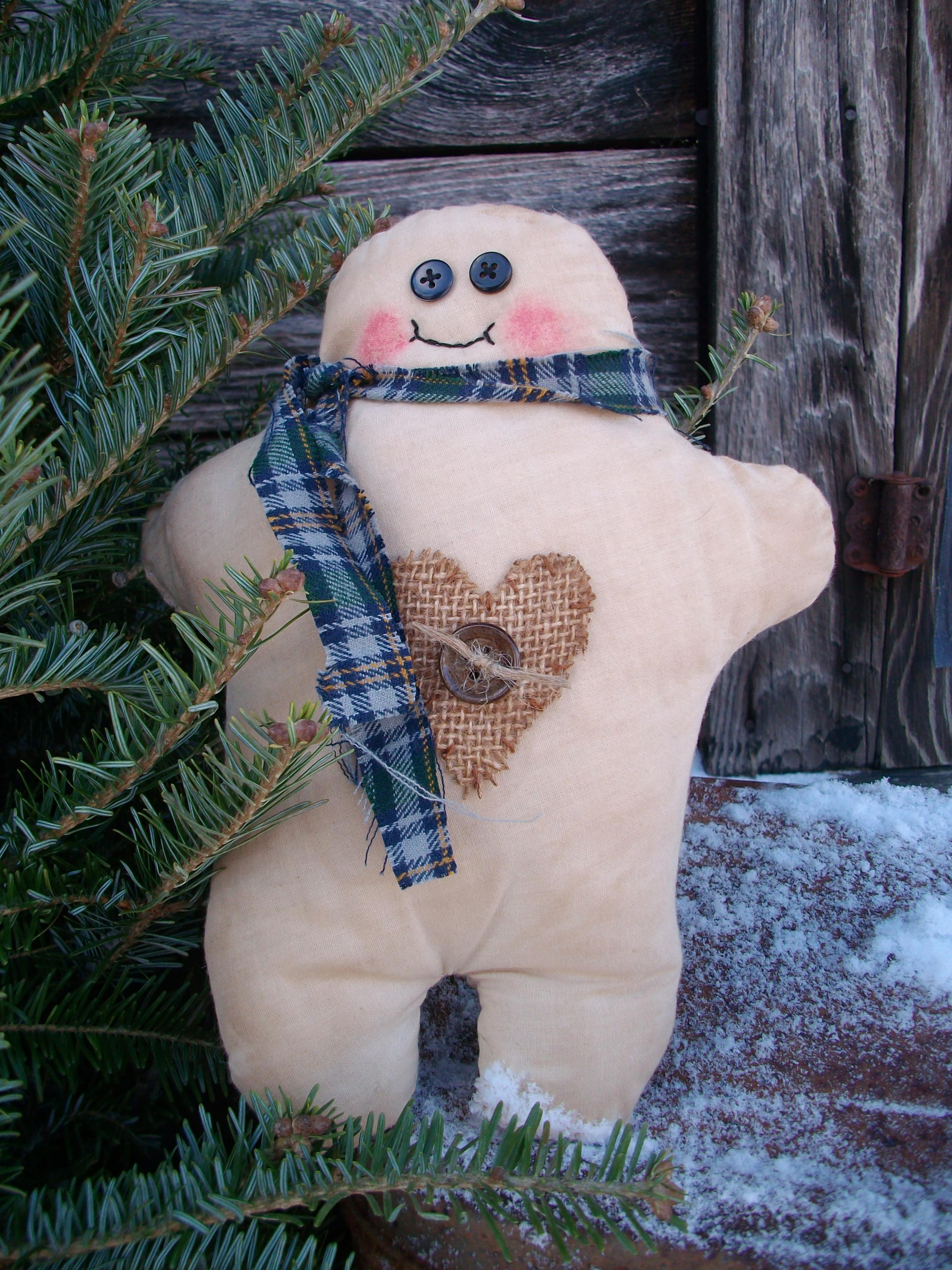 Christmas Chubby Gingerbread Man Soft Sculpture Doll on Luulla