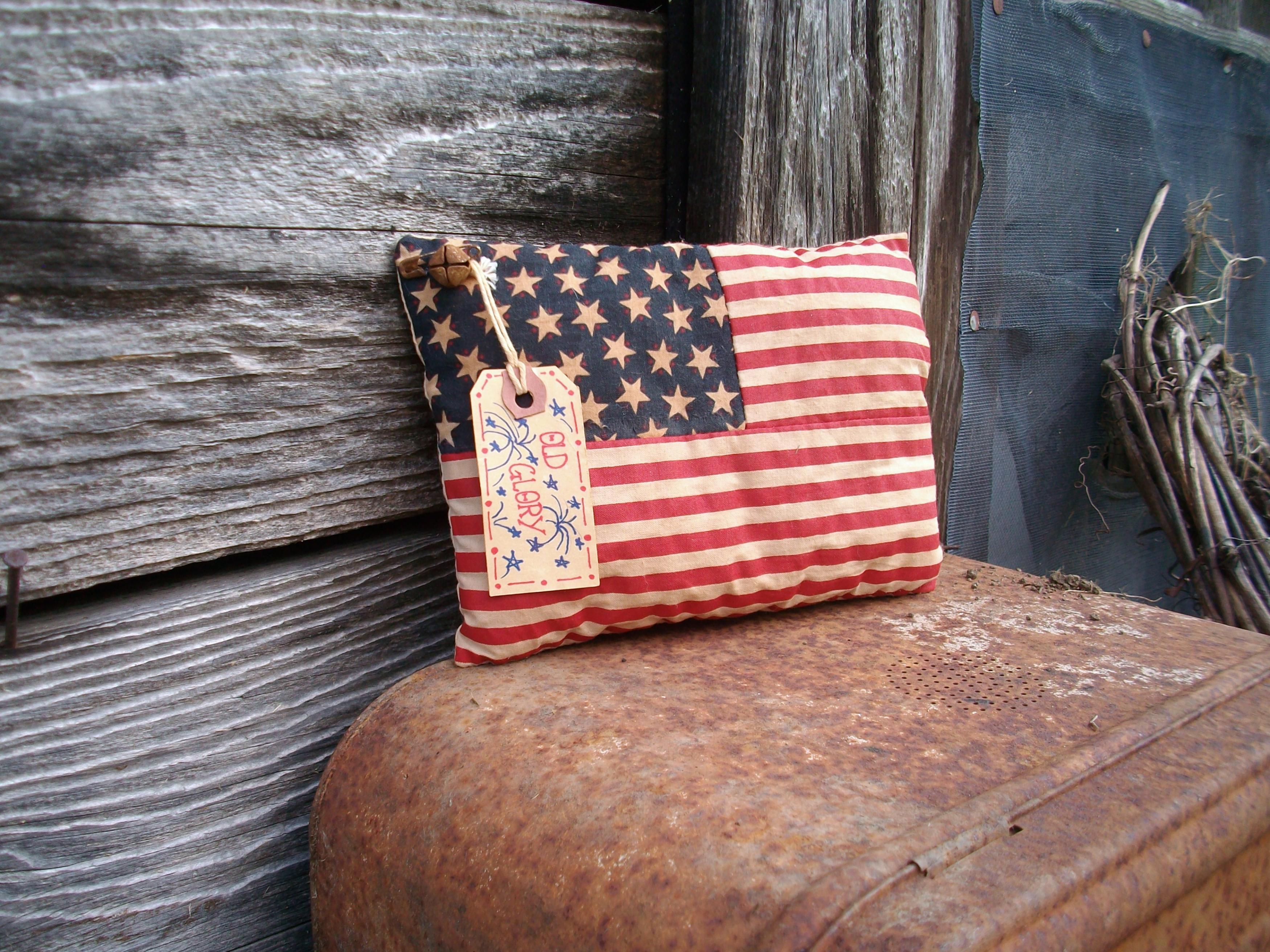 Primitive July 4 Flag Decoration - Shelf Sitter Or Tuck - For Your ...